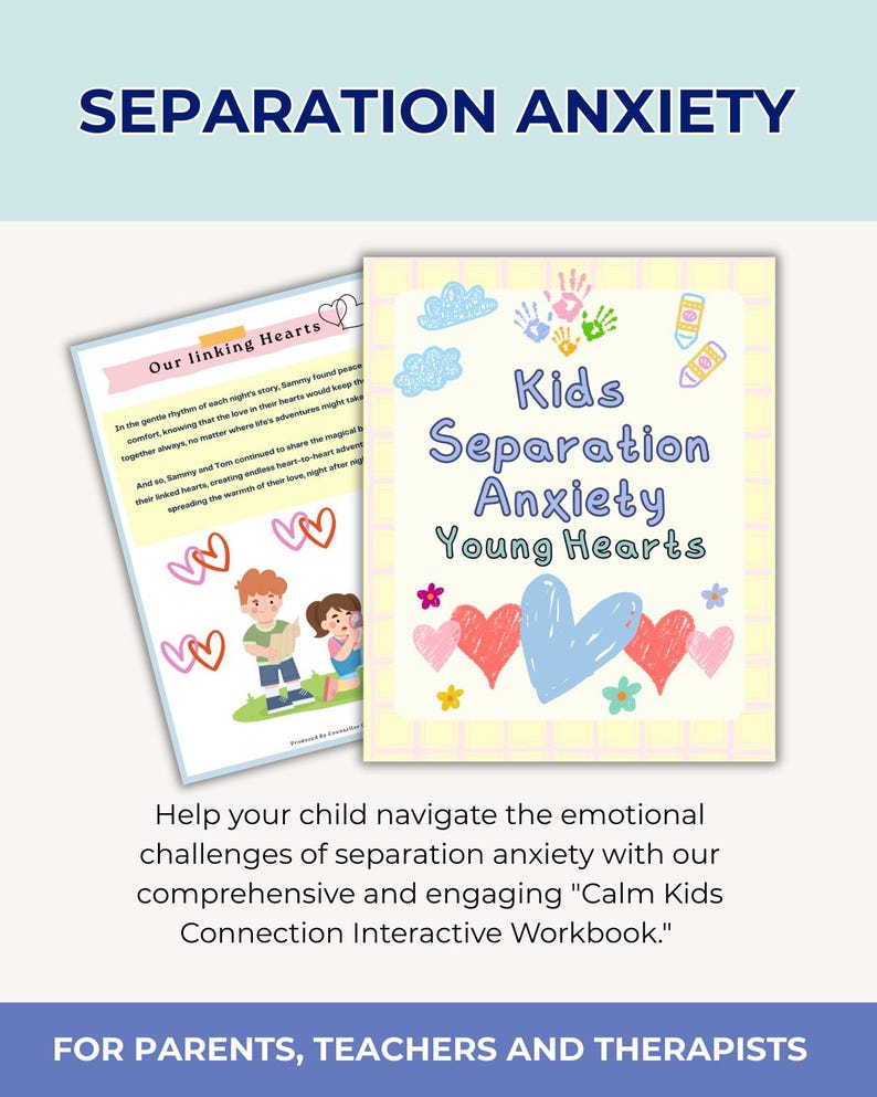 Separation Anxiety Workbook. Anxiety Relief. Kids Counselling. Art ...