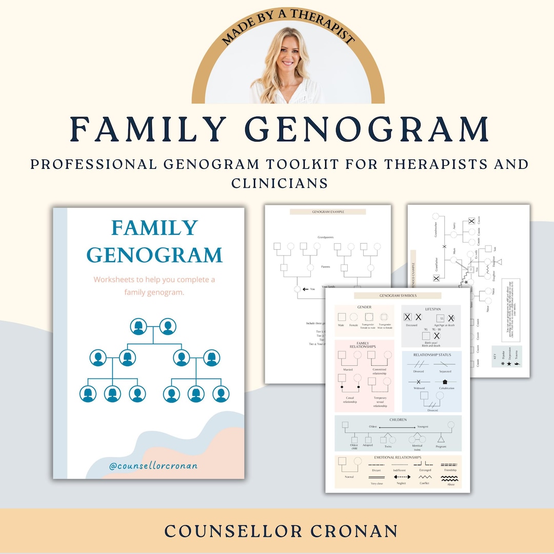 The Family Genogram. Therapist Planner. Therapy Workbook. Social Worker ...