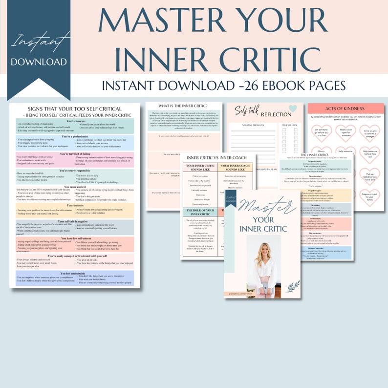 Therapy Worksheet Bundle Psychology Resources Inner Critic - Etsy