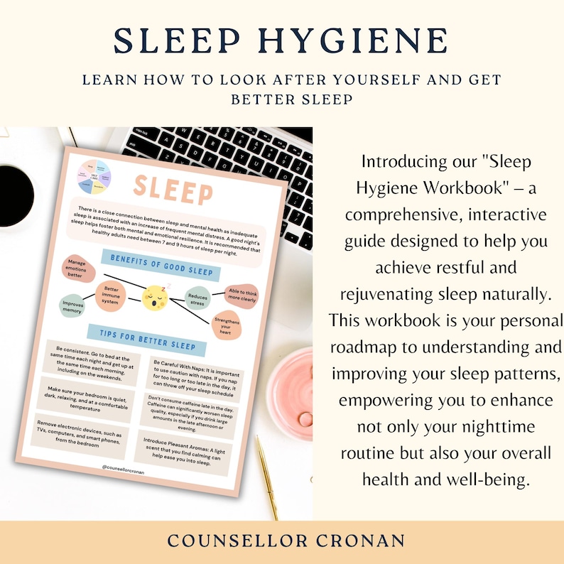 Sleep Hygiene Worksheets, Sleep Journal, Sleep Habits, Sleep Cycle ...