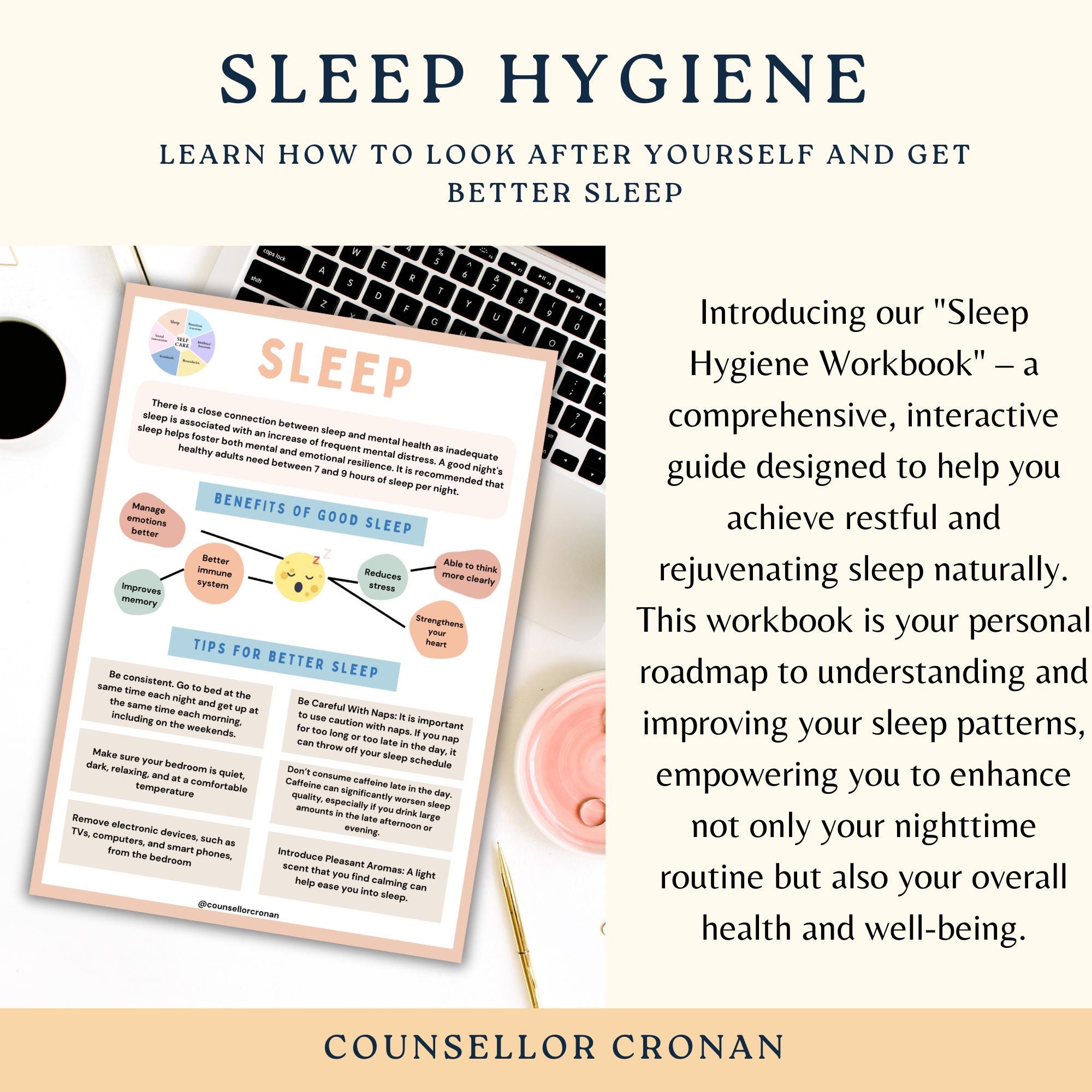 Sleep Hygiene Worksheets, Sleep Journal, Sleep Habits, Sleep Cycle ...