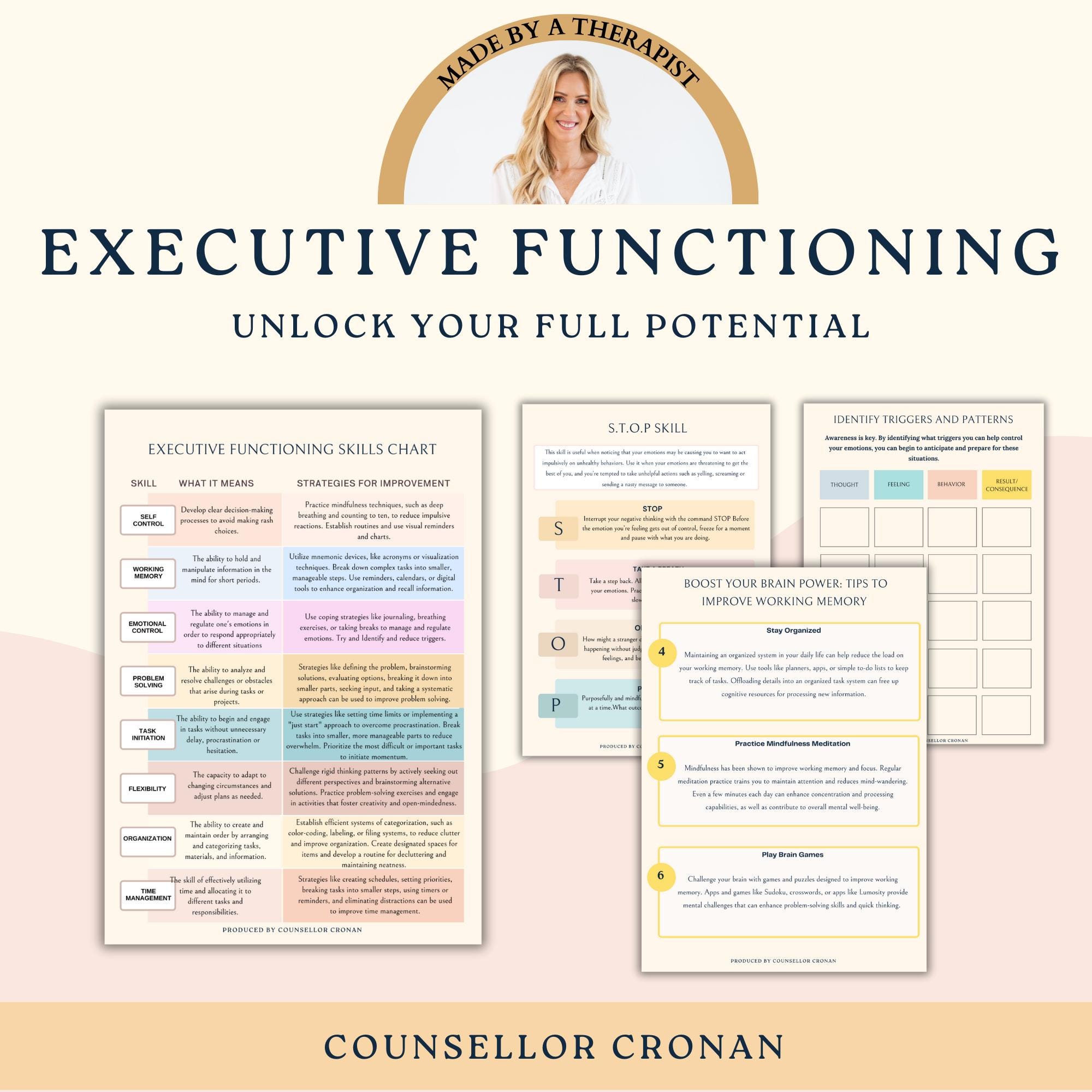 Adhd - Executive Functioning Worksheets. Therapy Bundle. Self-care ...