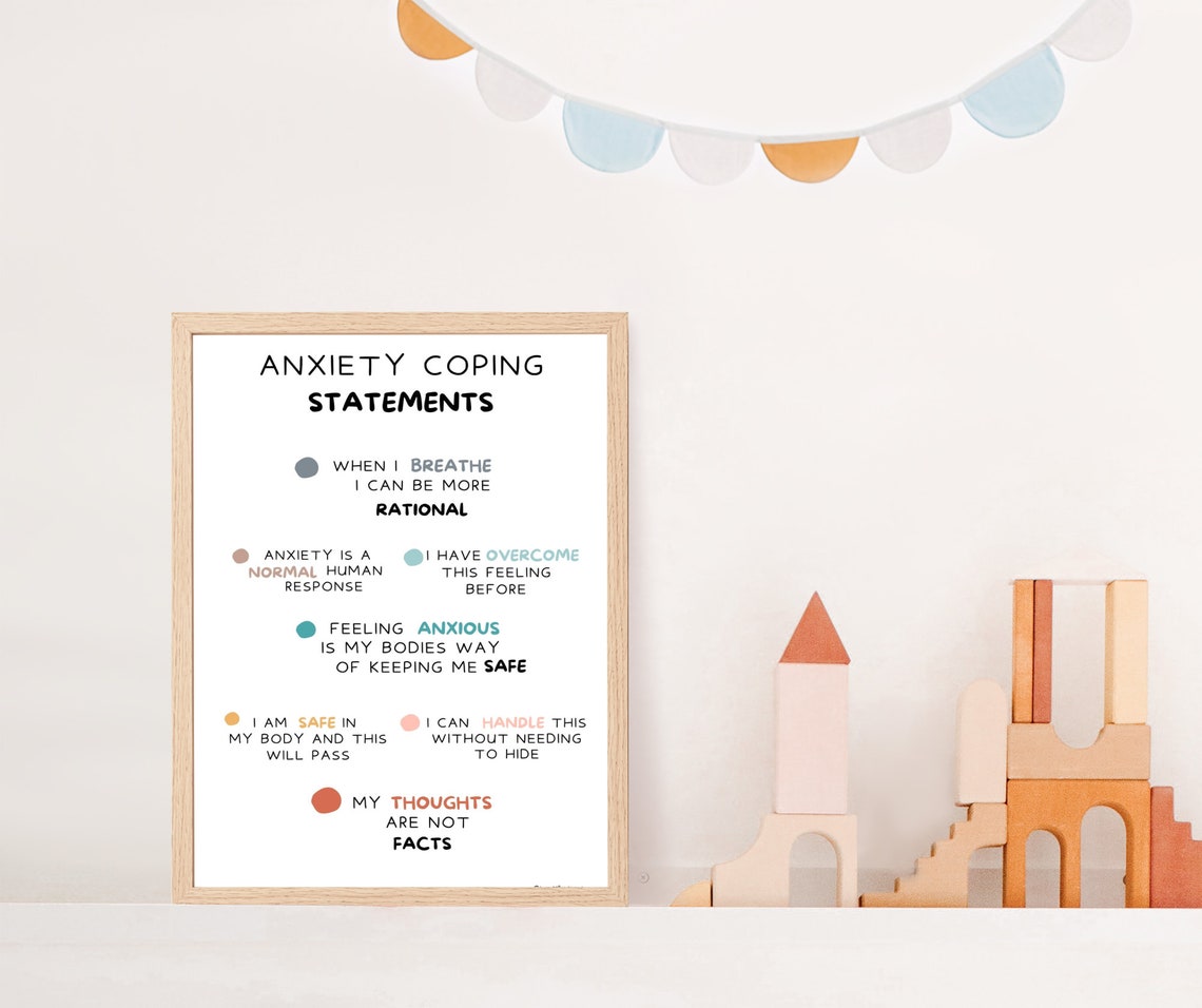 Anxiety Coping Statements Poster Feelings Poster Coping | Etsy