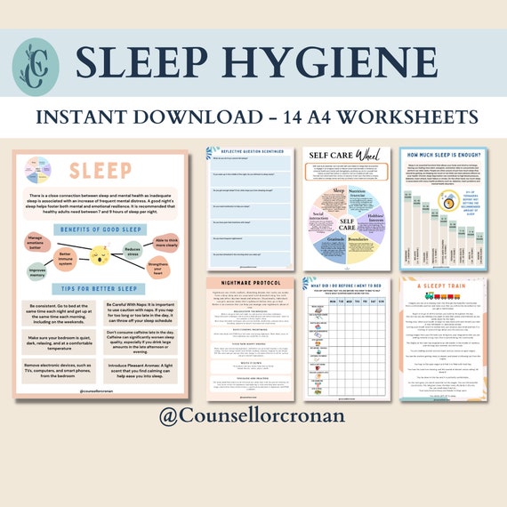 Sleep Hygiene Worksheets Sleep Journal Sleep Habits Sleep - Etsy UK