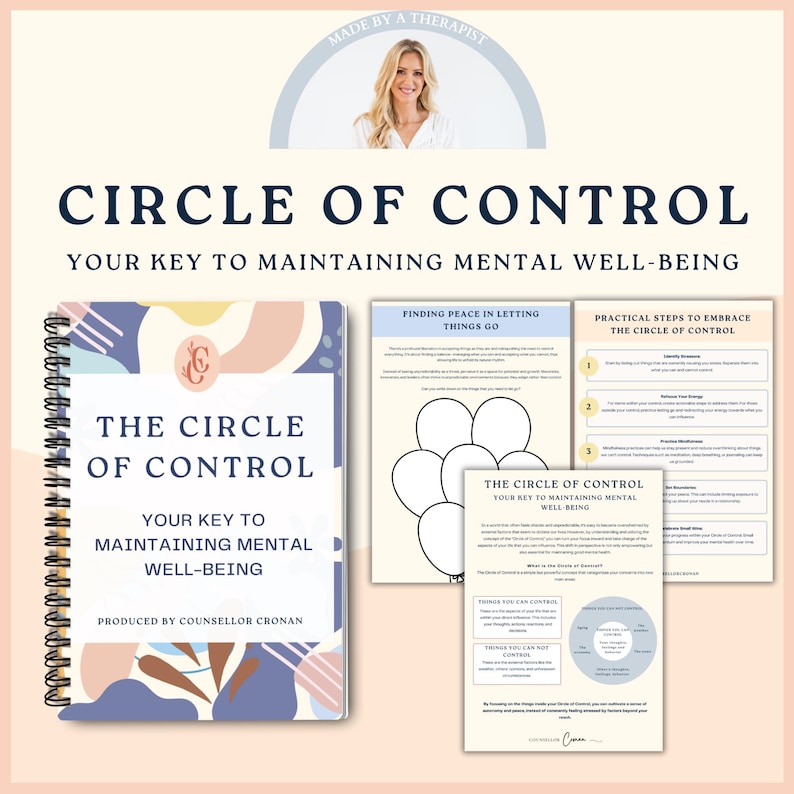 Circle of Control Worksheets, Anxiety Relief Workbook, Self Regulation ...