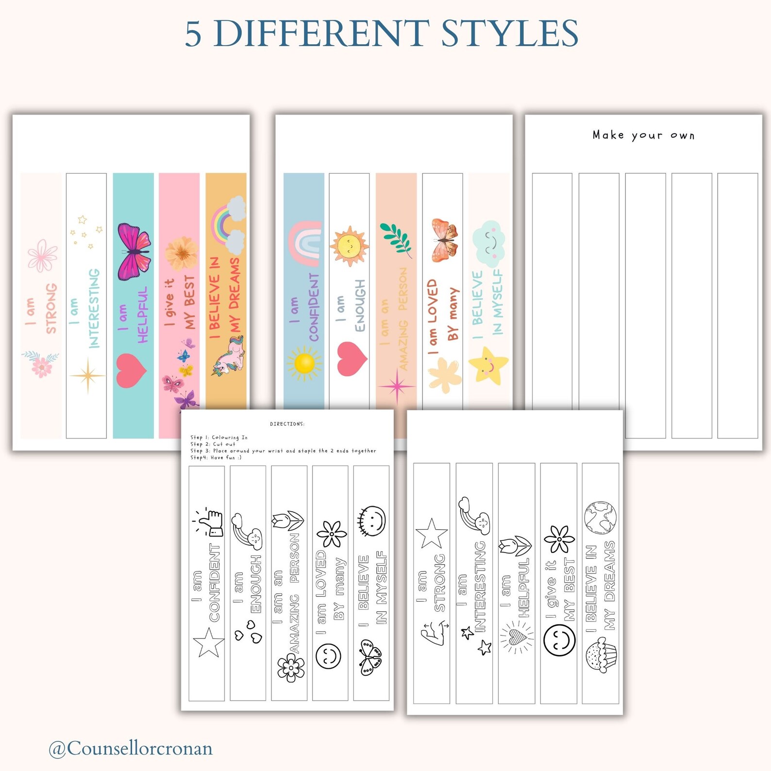 Positive Affirmation Craft Activity Homeschool Classroom - Etsy Australia