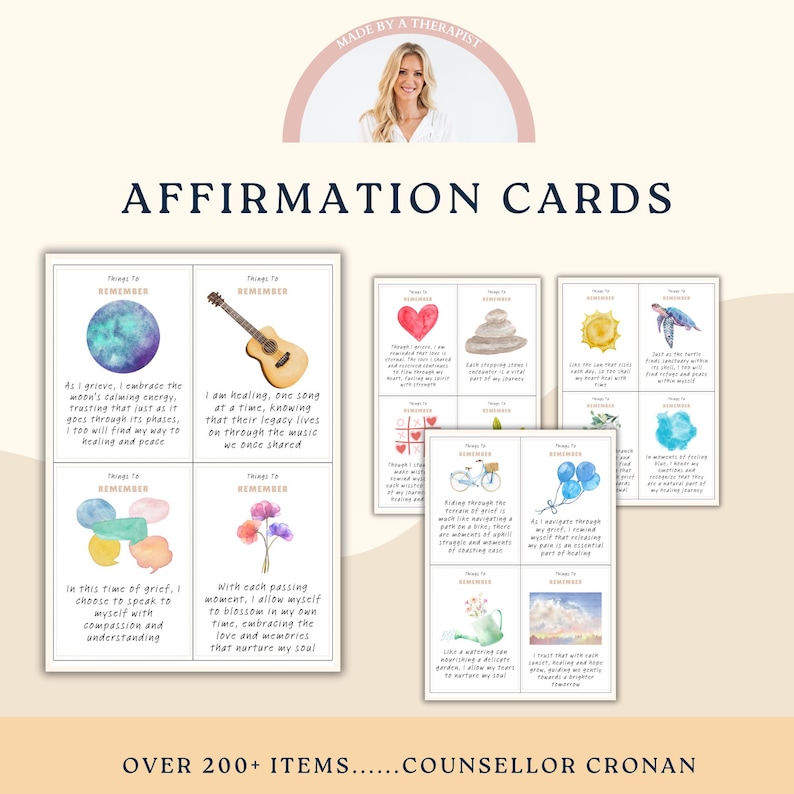 Grief and Loss Therapy. Question and Affirmation Cards for Kids and ...