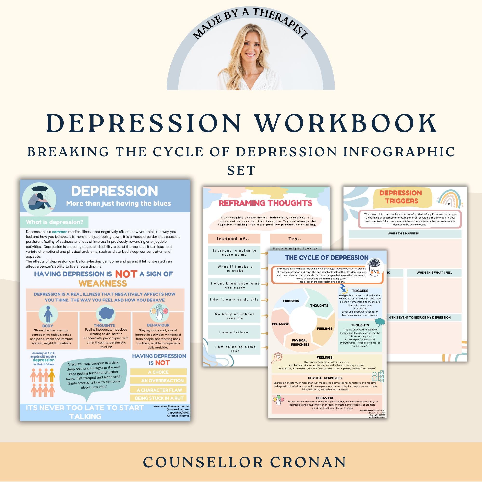 Depression Worksheets, Therapy Worksheets, Therapist Tools, Self-esteem ...