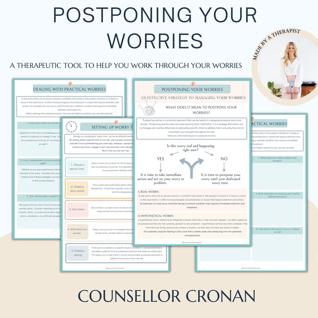 Postponing Worries. Putting Thoughts on Hold. Worry Time. Anxiety ...