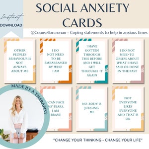 Therapy Flash Cards Coping Skills Therapy Office Decor - Etsy