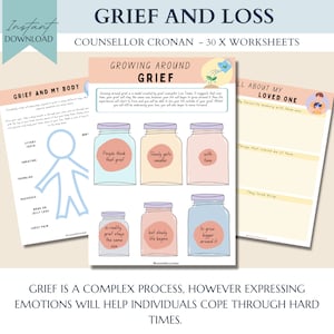 Kids Grief and Loss Worksheets, Therapy Workbook, Kids Therapy, Child ...