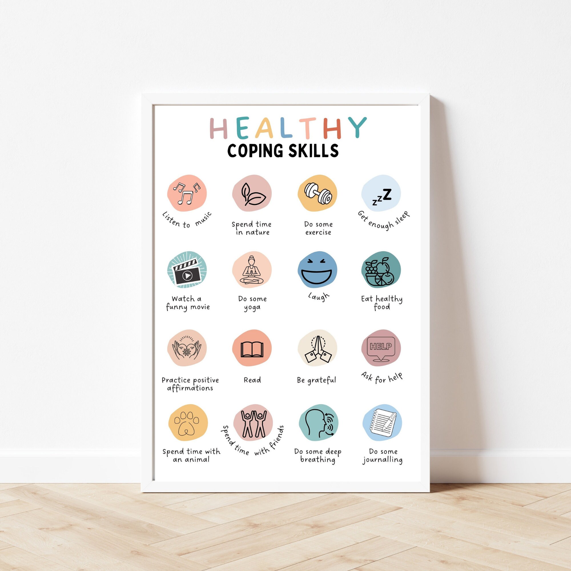 Healthy Coping Skills Therapy Poster Self Care Therapy | Etsy UK