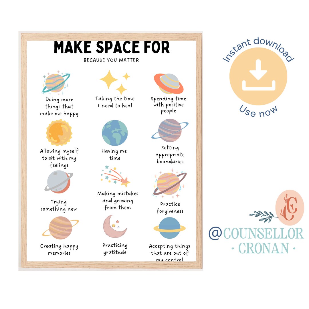 Make Space Poster, Mental Health Art, Social Emotional Learning ...