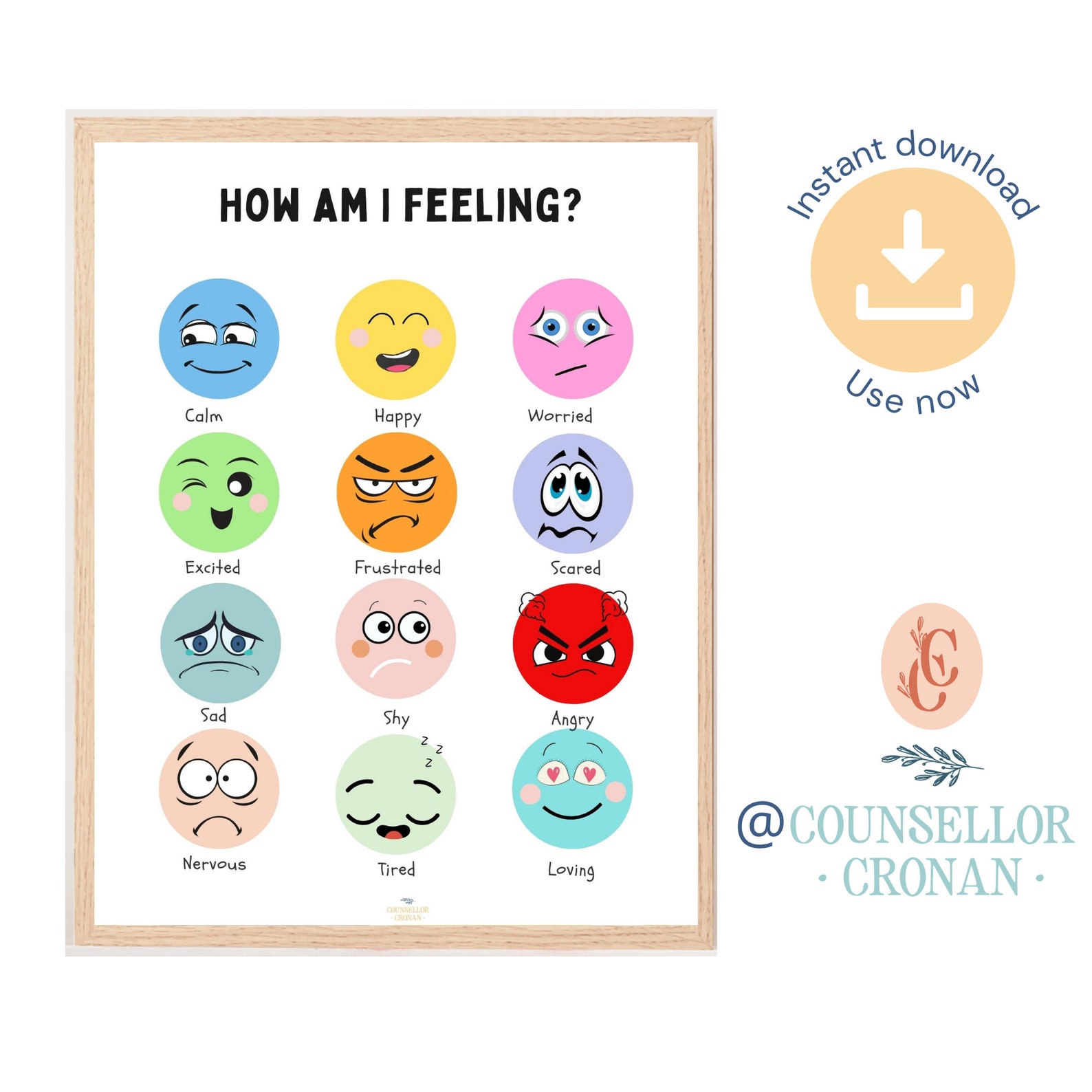 Rainbow Feelings Poster, Kids Social Emotional Learning SEL Development ...