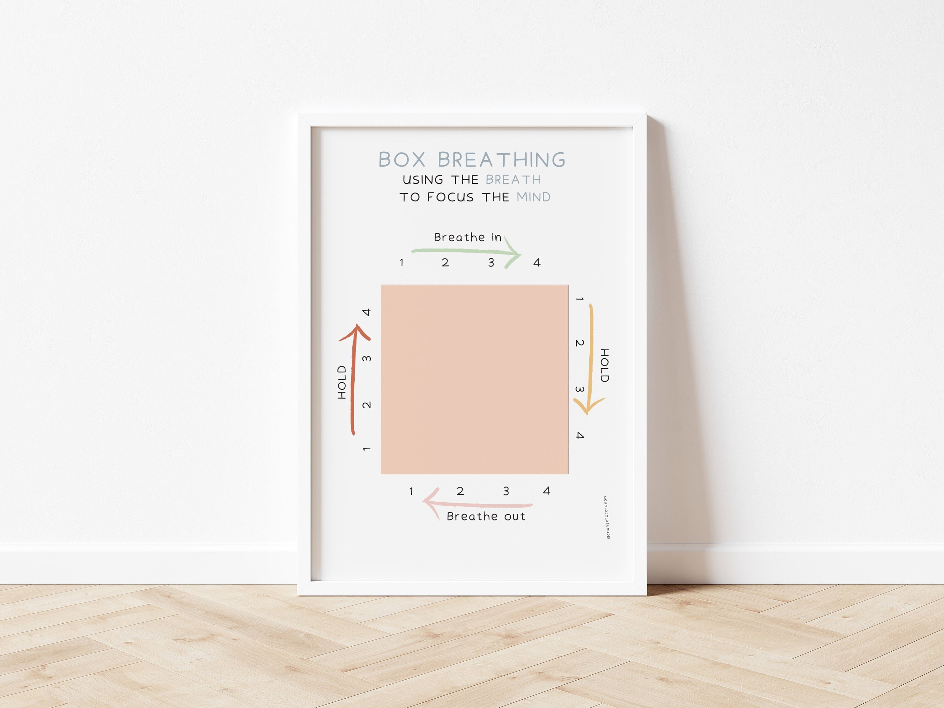 Box Breathing Poster Mindful Breathing Print Therapy Office - Etsy