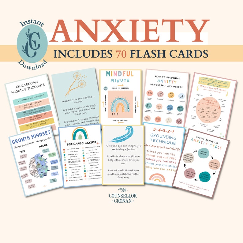 Anxiety Affirmation Cards Therapy Tools Calming Down Corner - Etsy