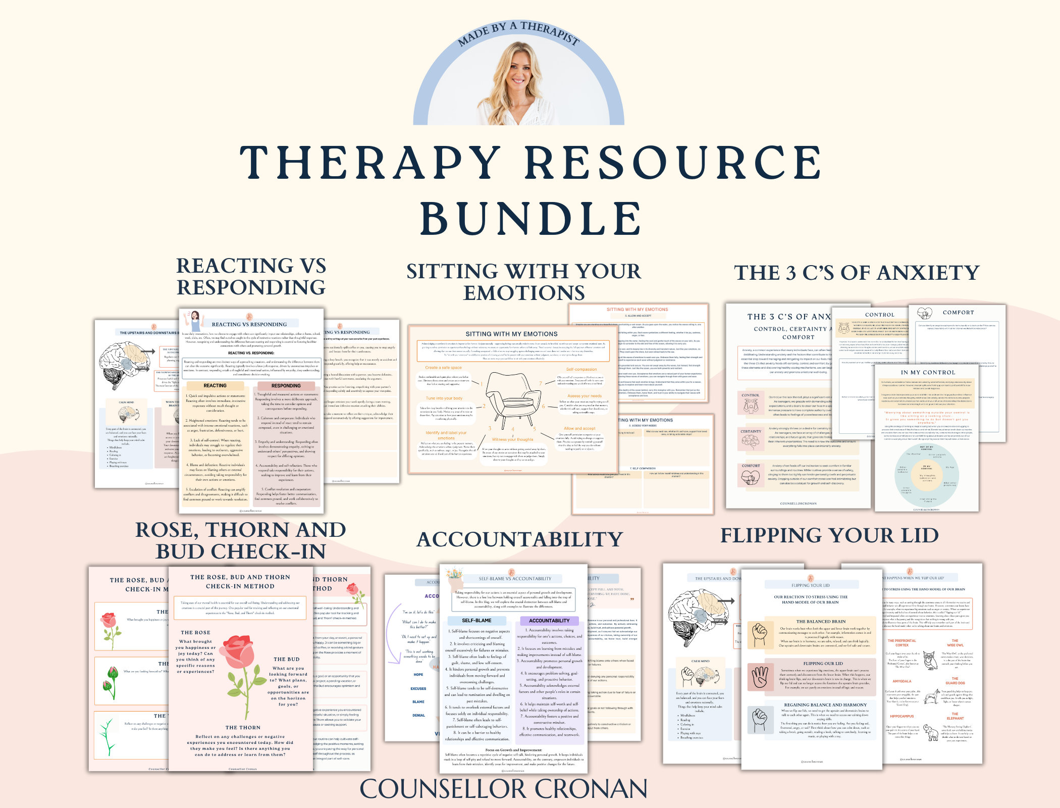 Therapy Resource Counseling Worksheets Bundle School Counselor Tools ...