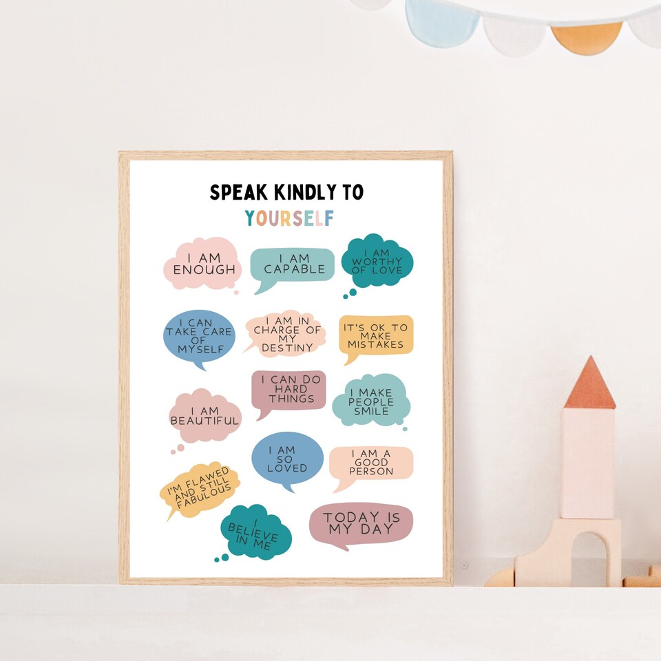 Positive Affirmations Poster, Feelings Poster, Positive Self Talk ...