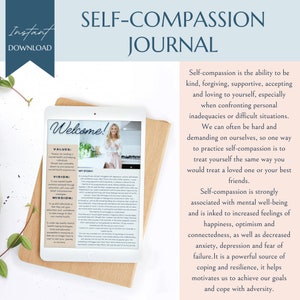 Self-compassion Journal, Self-care Workbook, Positive Affirmations ...