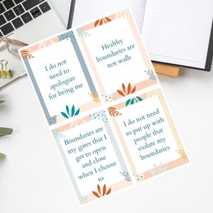 Boundary Setting Affirmation Cards, DBT Boundaries, Boundary, Therapy ...