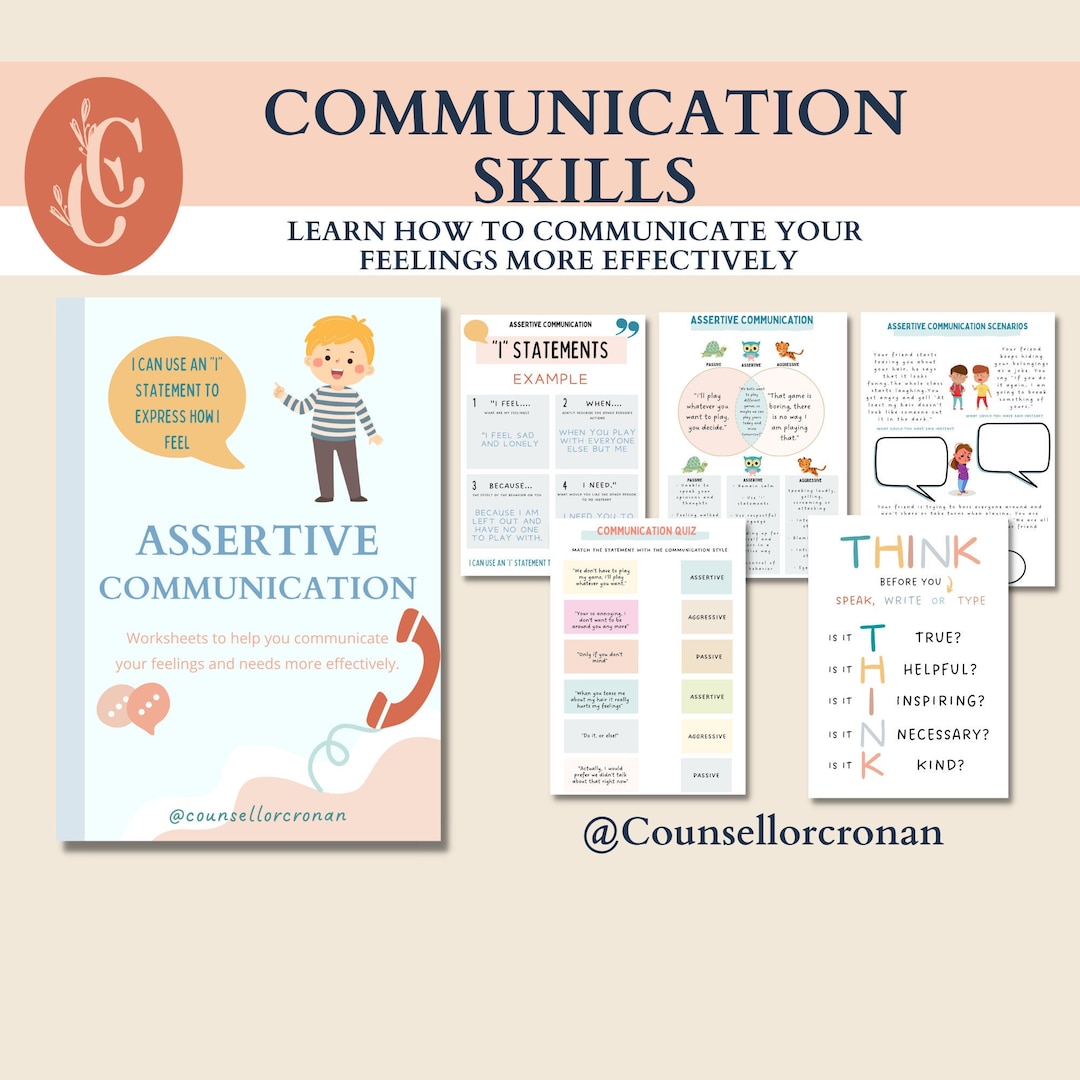 Assertive Communication Worksheets Social Skills - Etsy Australia