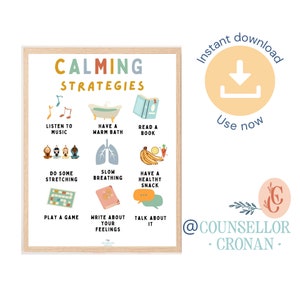 Calming Strategies Kids Poster Feelings Print Growth Mindset - Etsy