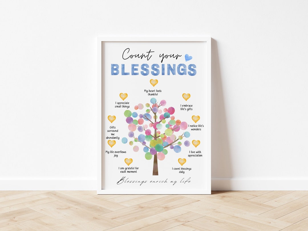 Count Your Blessings Poster. Therapy Office Decor. Affirmations ...