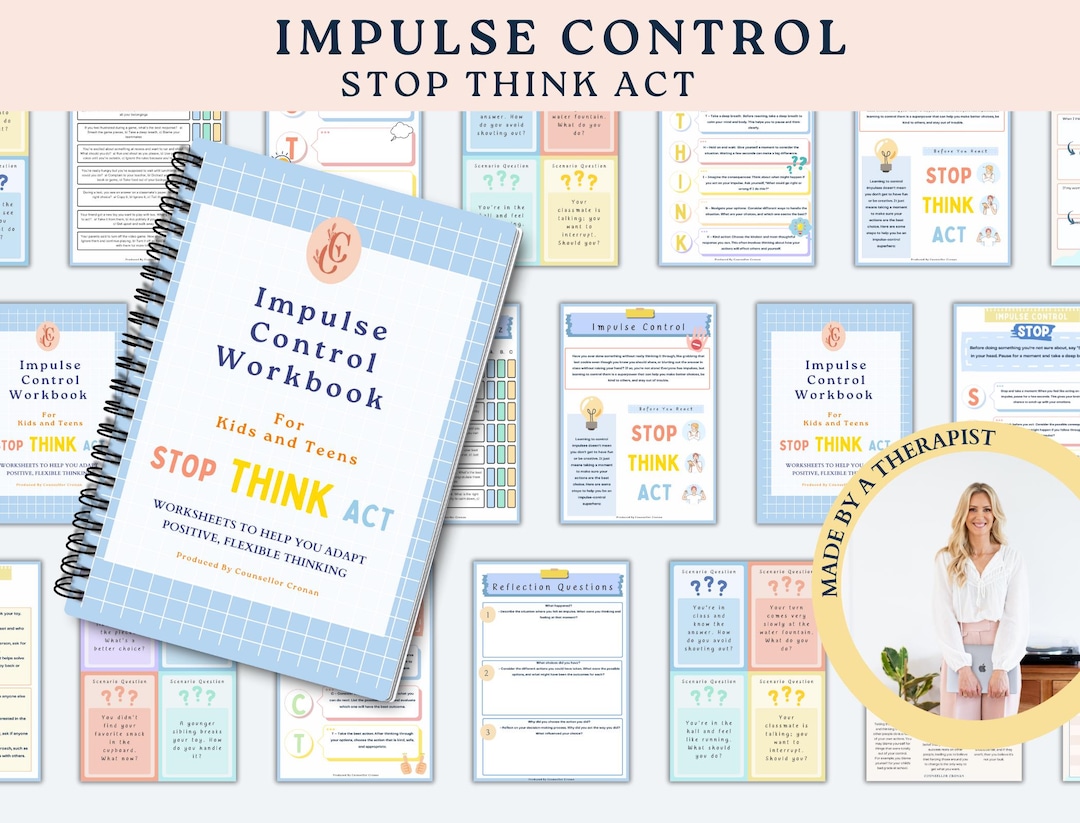 Impulse Control Worksheets for Kids and Teens: Emotional Regulation ...