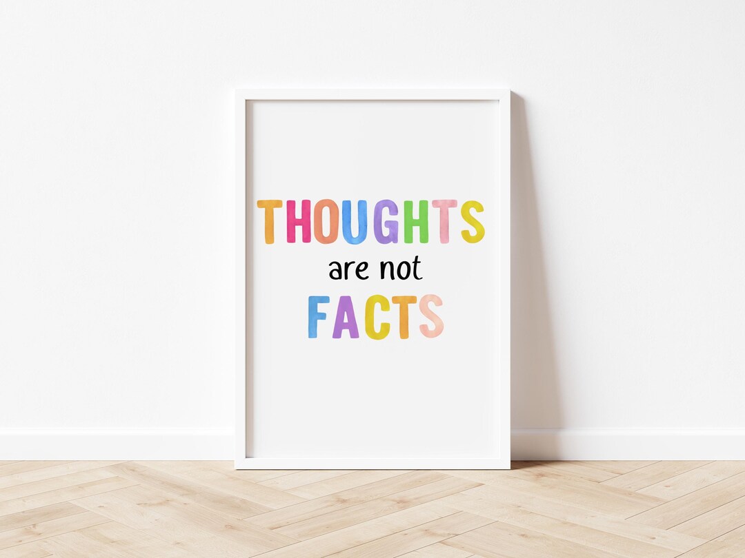 Thoughts Are Not Facts Watercolor Poster. Positive Thinking. Thinking ...