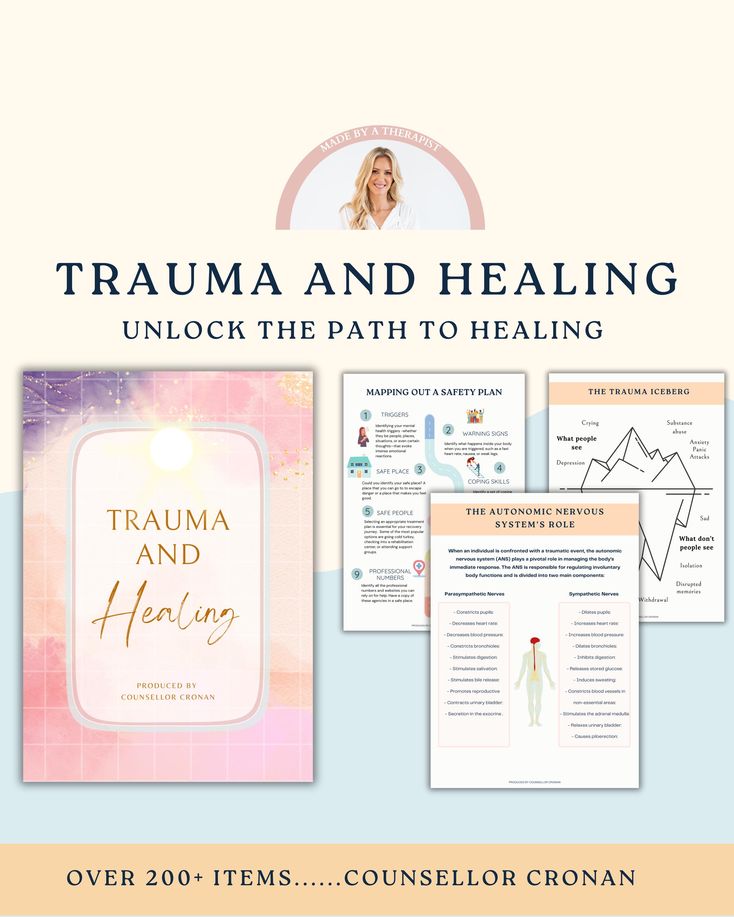 Trauma Worksheets Bundles for Anxiety, PTSD, Coping Skills. the Fight ...