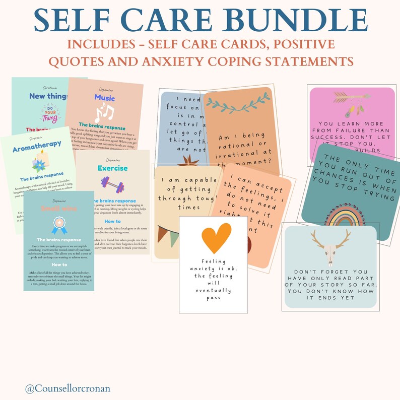 Therapy Flash Cards Coping Skills Therapy Office Decor | Etsy
