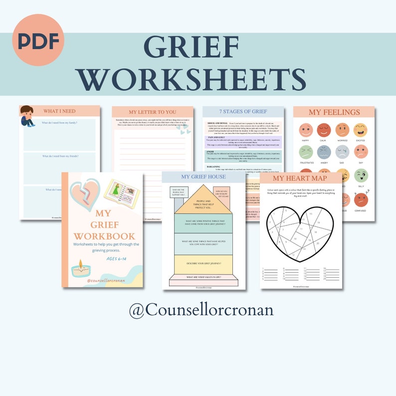 Grief Workbook Grief Journey Journal Therapy Office Decor - Etsy