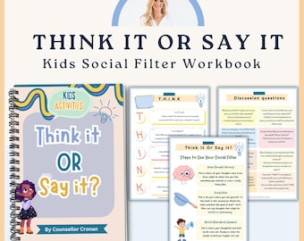 Think It or Say It Workbook for Kids. Social Filter, Social Skills ...