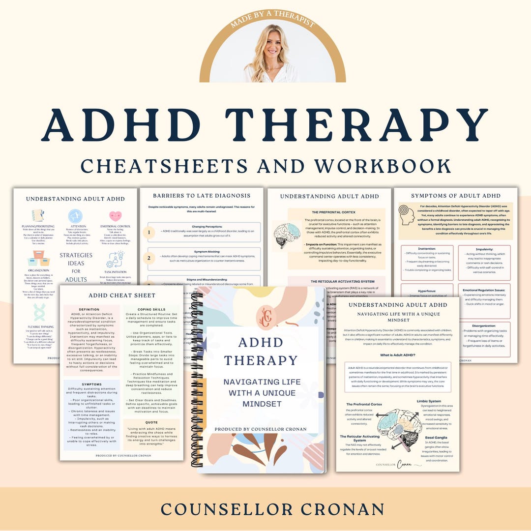 ADHD Therapy. Cheatsheets. Attention Deficit Hyperactivity Disorder Resources. ADHD Tools ...