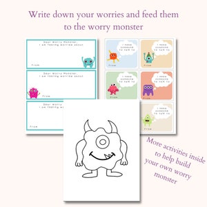 Worry Monster Activity Book Manage Worries Anxiety Relief - Etsy Canada