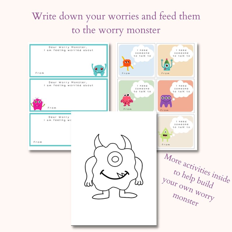 Worry Monster Activity Book Manage Worries Anxiety Relief - Etsy Canada
