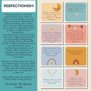 Perfectionism Quote Flash Cards, Anxiety Cards, Perfectionist Relief ...