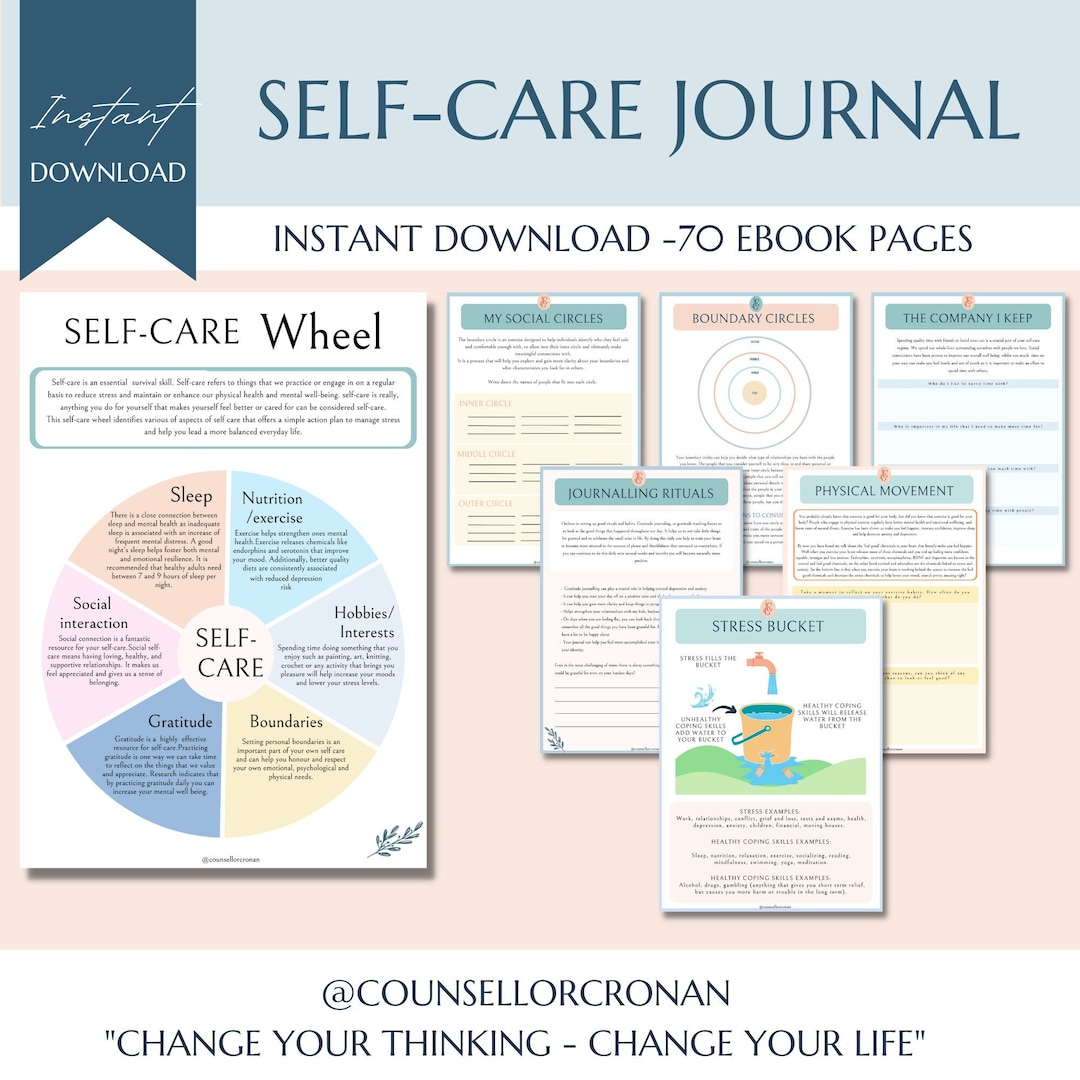 Self Care Journal Self Care Workbook Self Love Burnout - Etsy