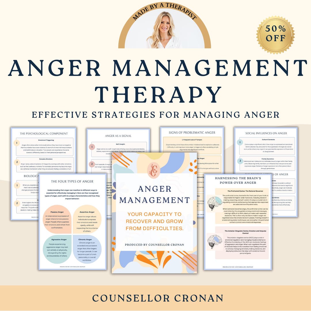 Anger Management Therapy Workbook. Coping Skills and Strategies. Self ...