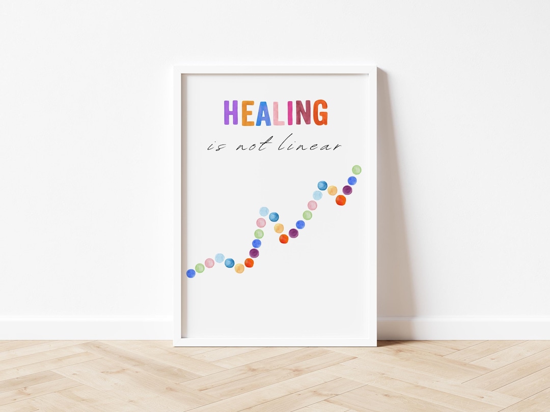 Healing is Not Linear Watercolor Poster—grief Print. Bereavement Tools ...