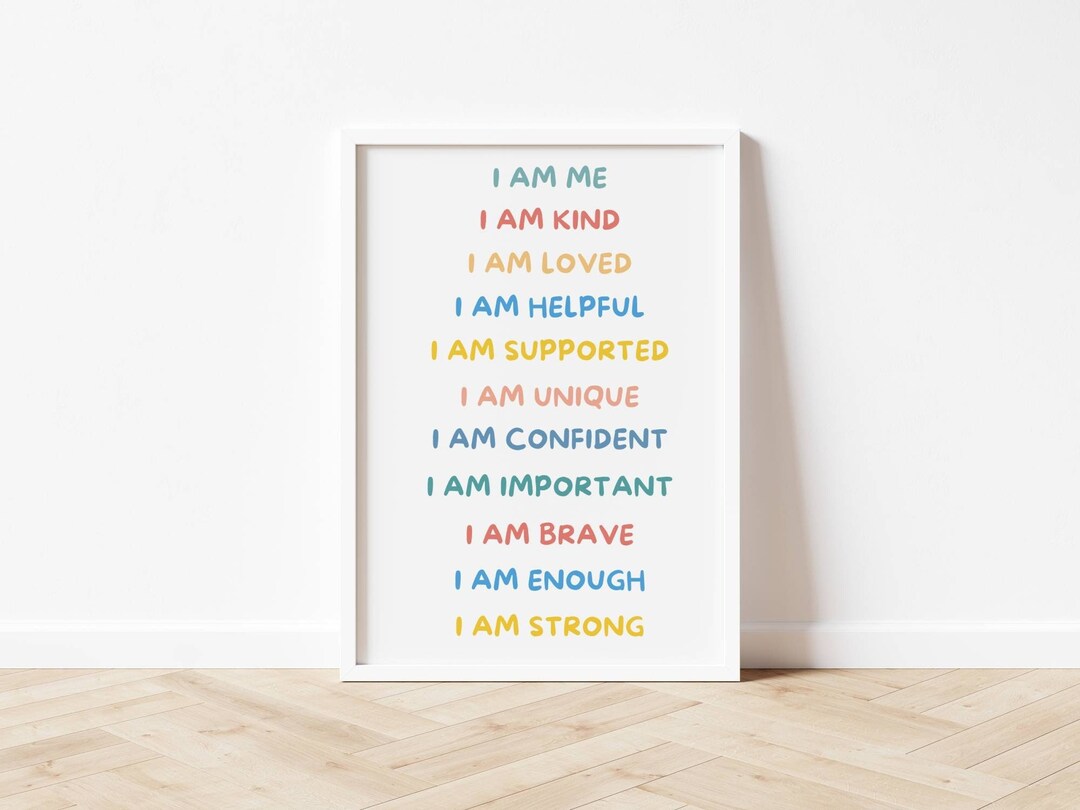 Be You Wall Art, Positive Vibes Self Esteem Poster, Fun Feelings ...