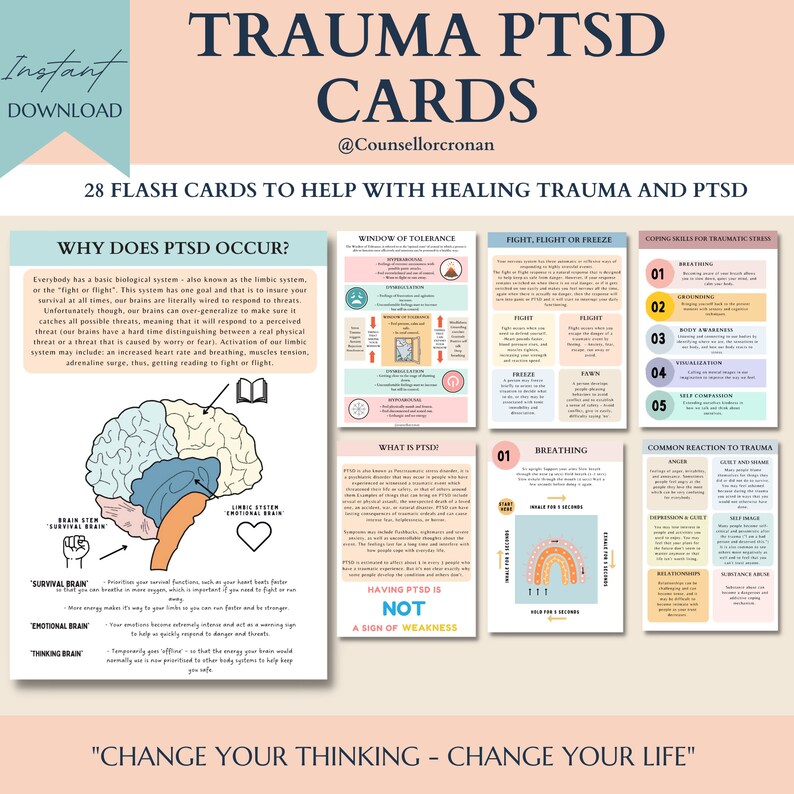 Trauma Therapy 50% off Bundle Anxiety Coping Skill Card - Etsy
