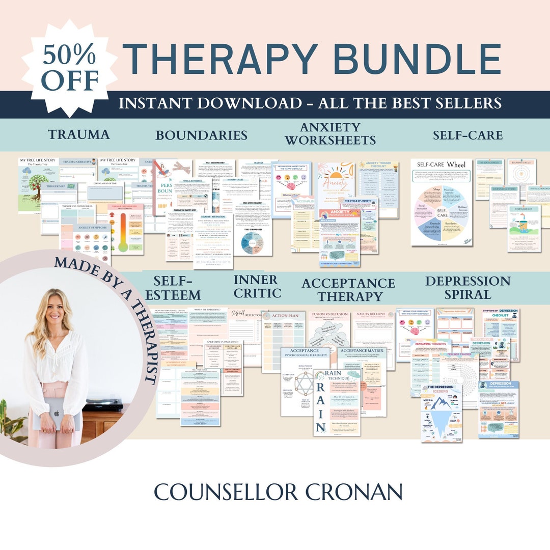 Therapy Mega Bundle Worksheets, Counselling Tools, Psychologist ...