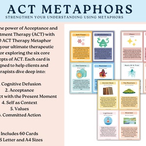 ACT Metaphor Flashcards, Therapy Cards, Psychological Flexibility ...
