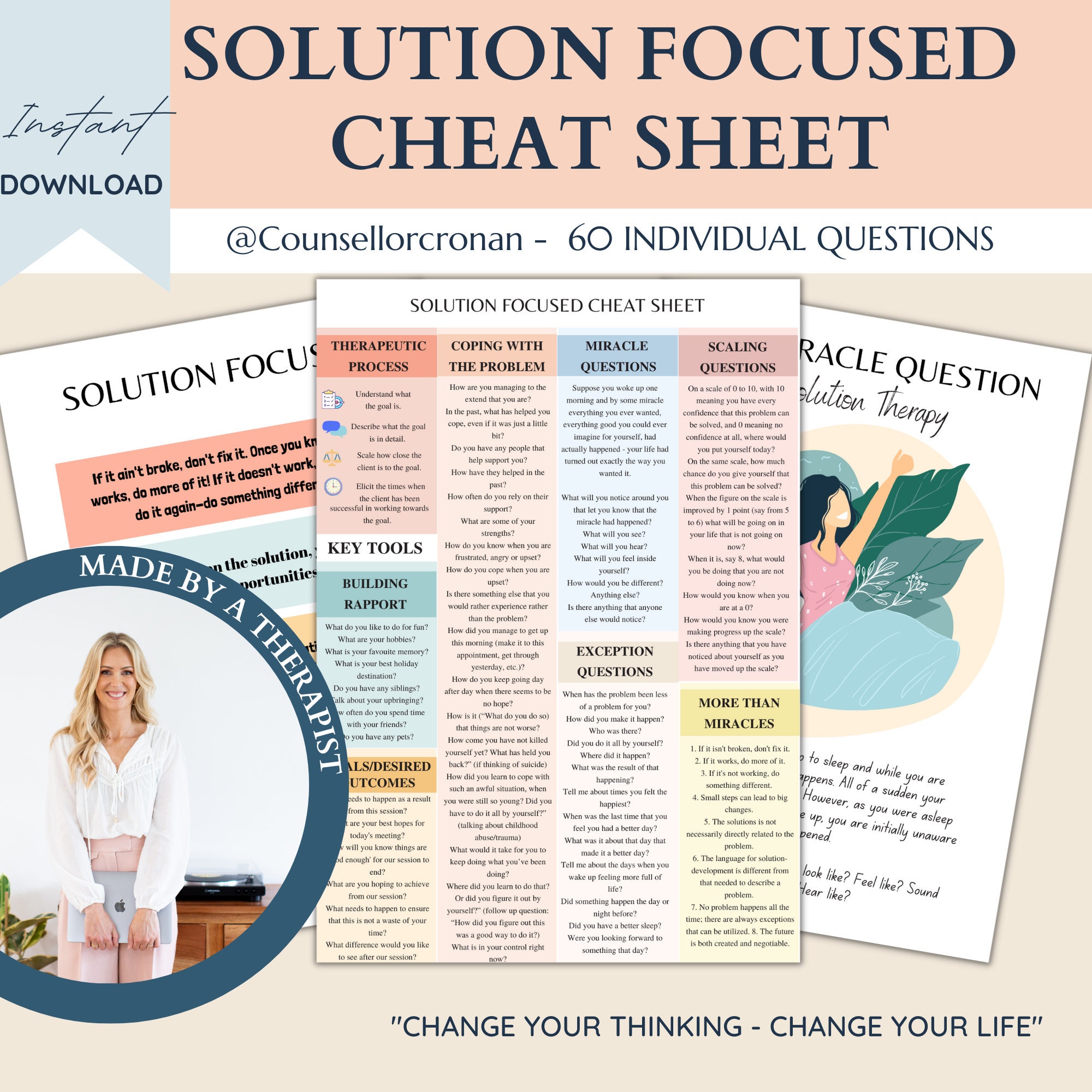 Solution Focused Therapy Mega Bundle Smart Goals Inner - Etsy Australia