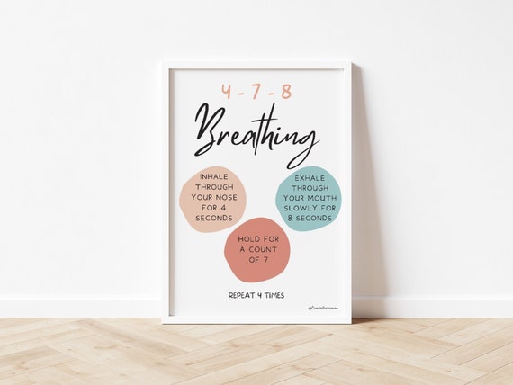 Breathing Technique Poster Deep Breathing Print Therapy | Etsy