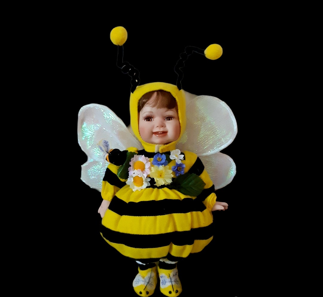 The Heritage Signature Collection Girl Bumble Bee and Flowers Porcelain ...