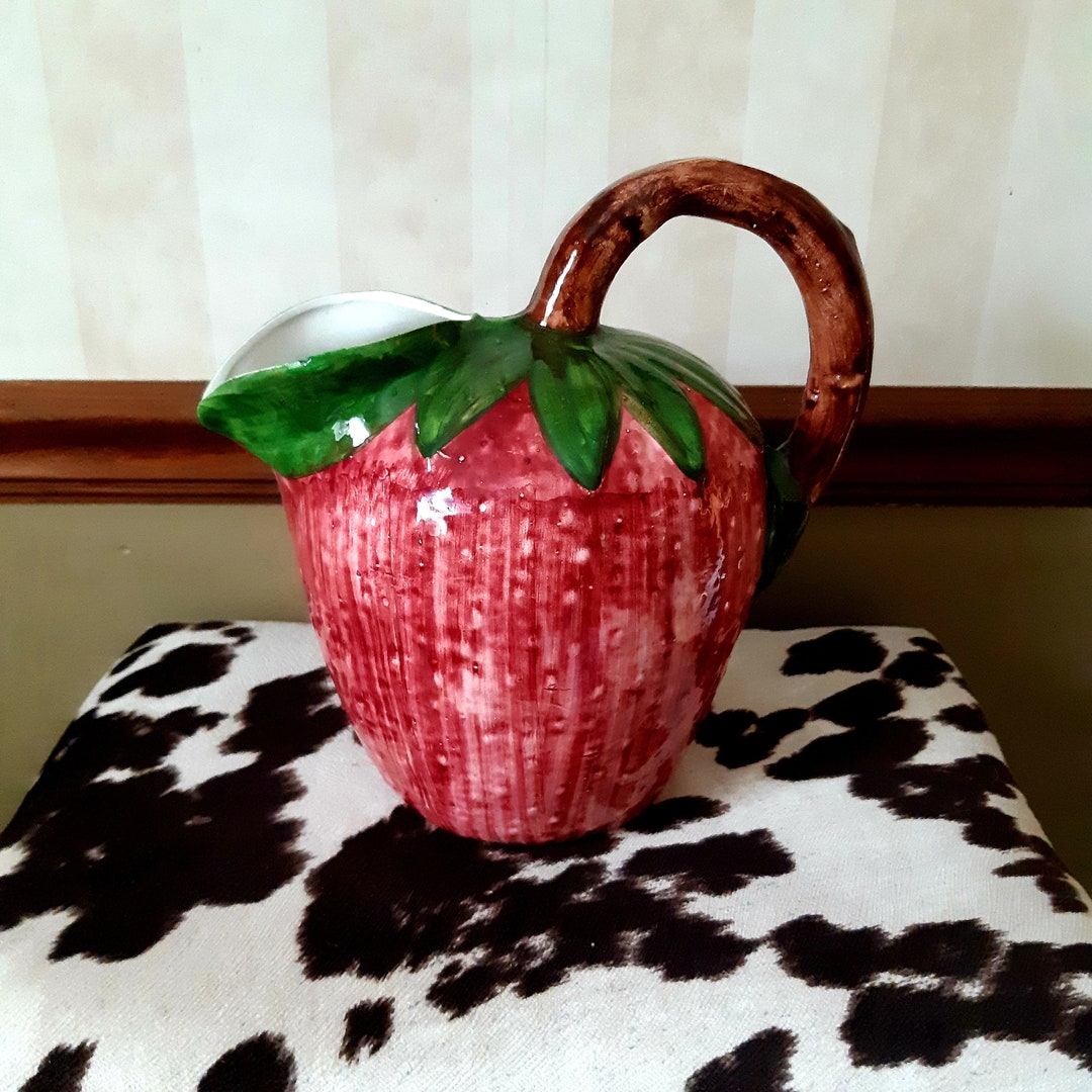 Vintage Bassano Strawberry Pitcher - Etsy