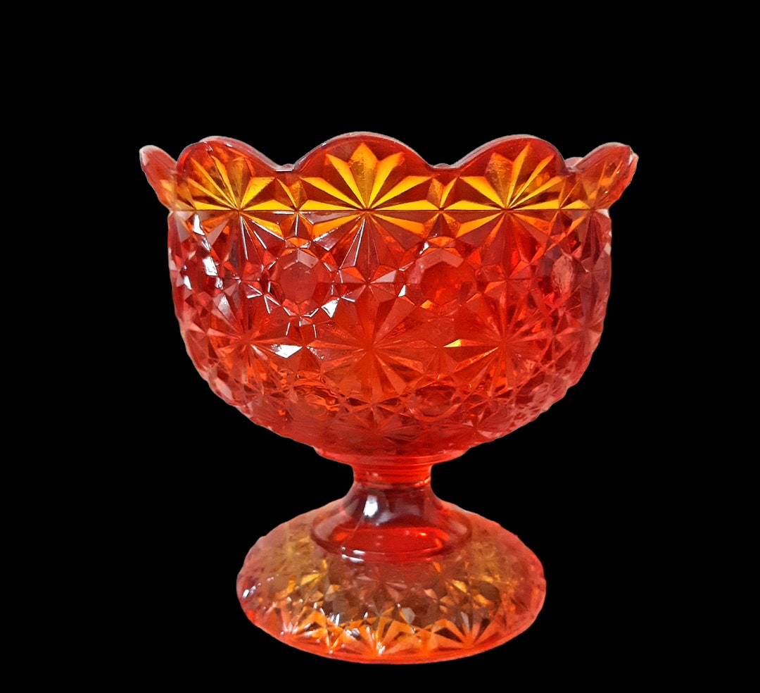 Vintage Amberina Daisy Button Compote Candy Dish No Lid - Etsy