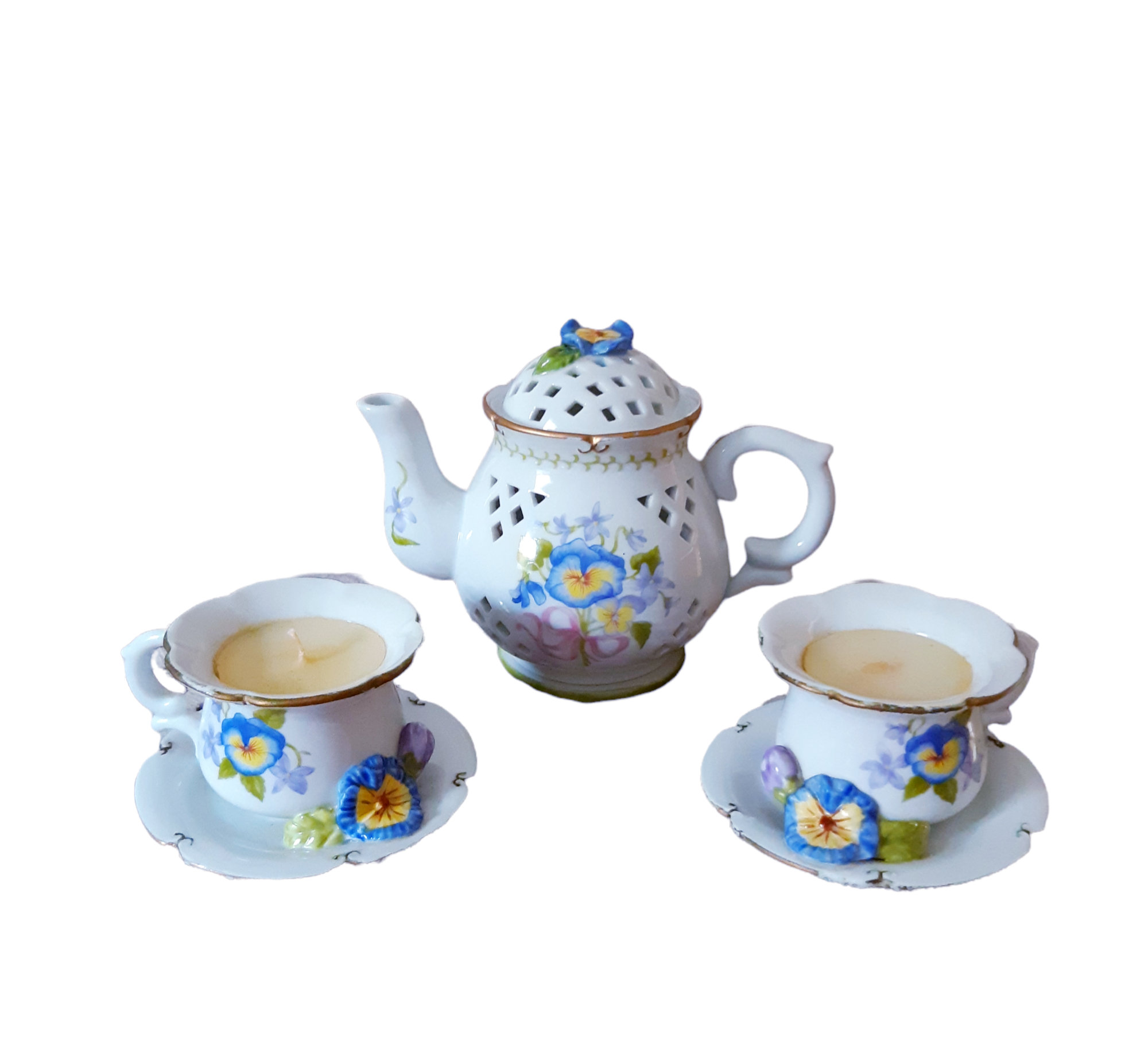 AVON Luminous Treasures Teapot and Teacup Candle Set - Etsy